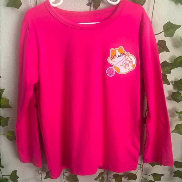 Shirts & Tops | Whiskers Yarn Custom Hot Pink Little Girls Long Sleeve Shirt | Poshmark